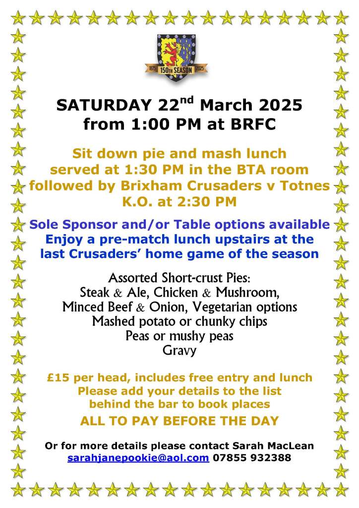 Brixham RFC updates (28.02.25) – Brixham Rugby Football Club